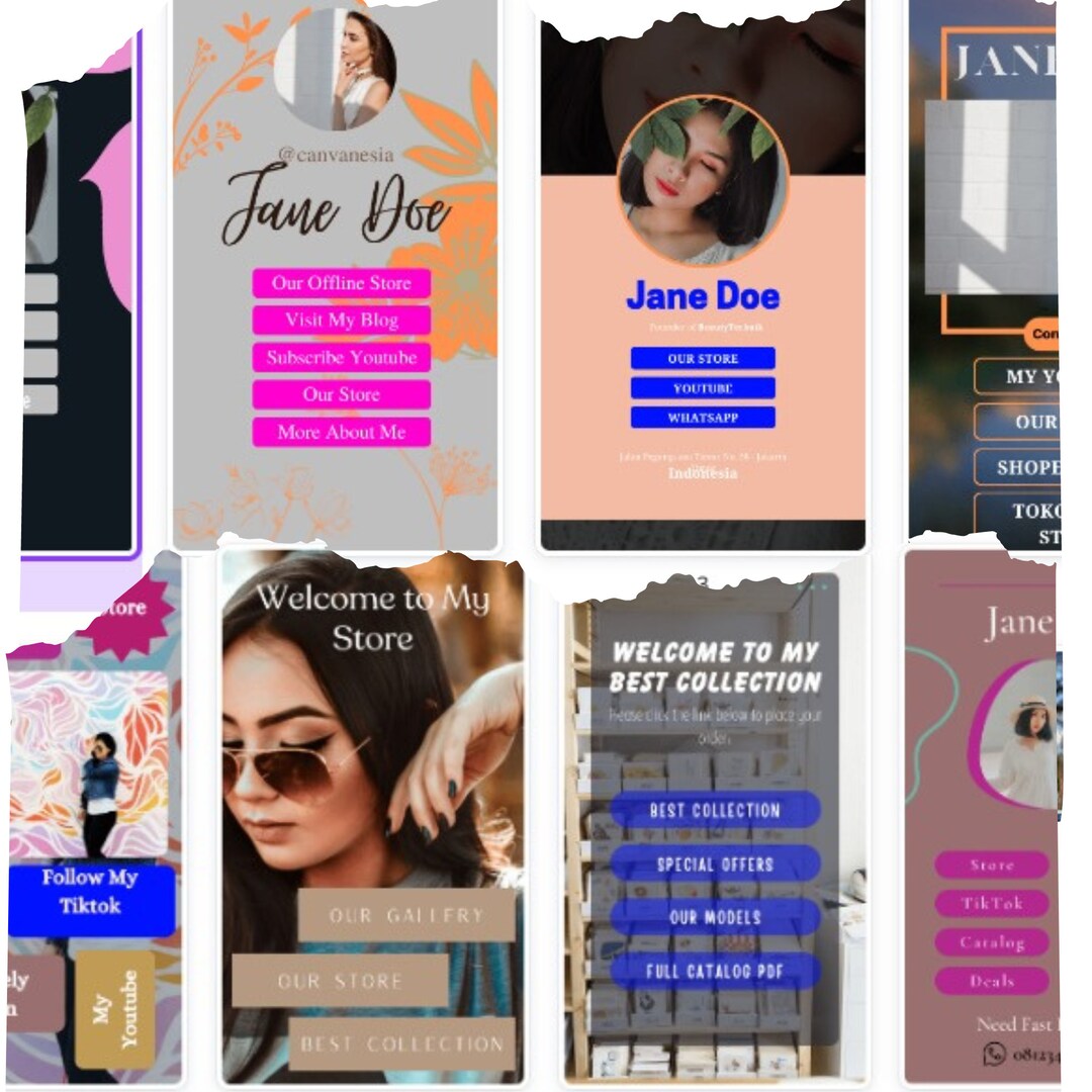 50 Editable Biolink Template, Website, Personal Profile, Vlog, Branding ...