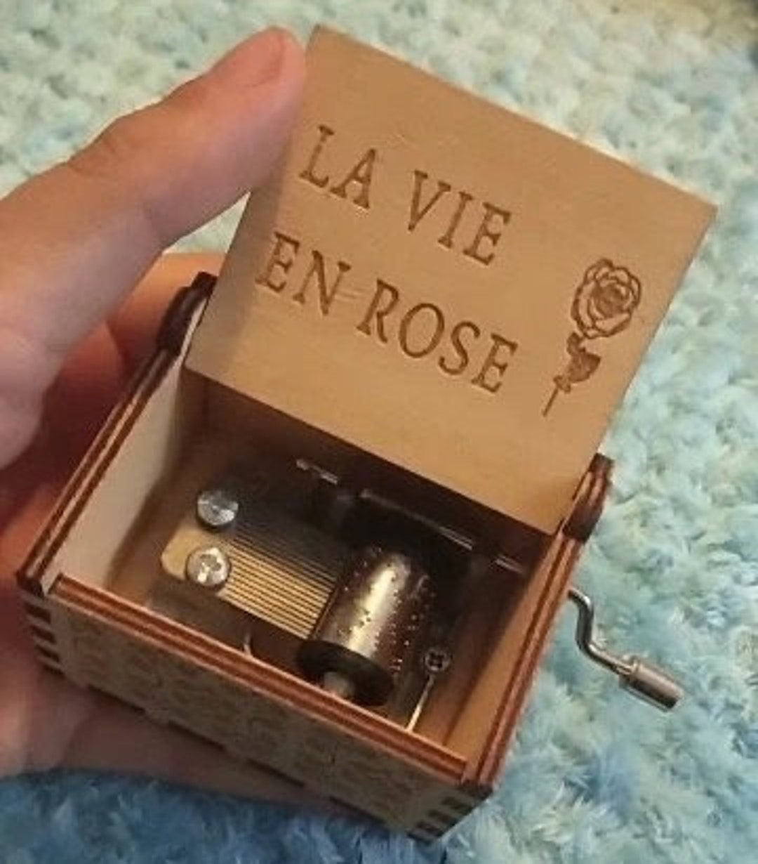 La Vie En Rose Music Box Wind-up Handmade Wooden Manual Unique - Etsy