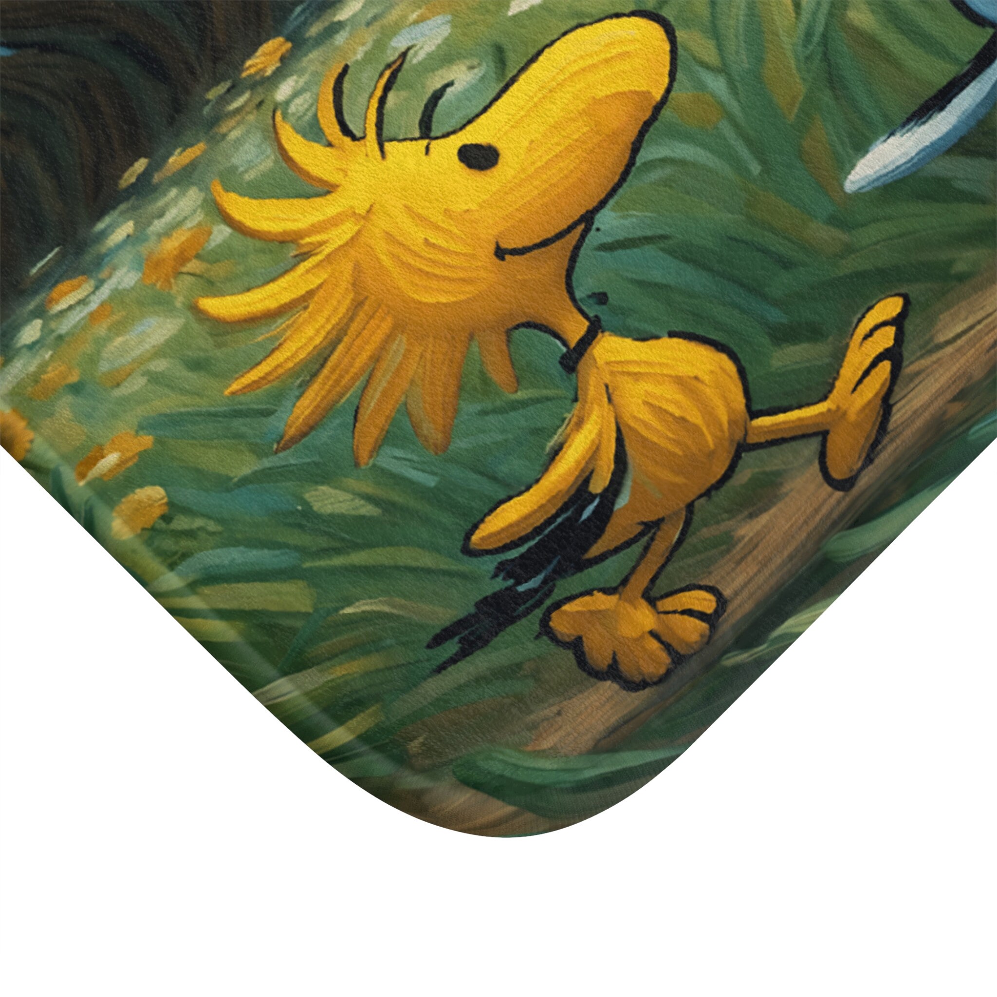 Snoopy and Woodstock Van Gogh Style Bathroom Rug Cheerful Vibes Every ...
