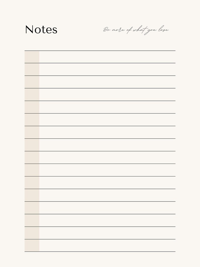 Notes | Printable Notes | Instant Download - Etsy