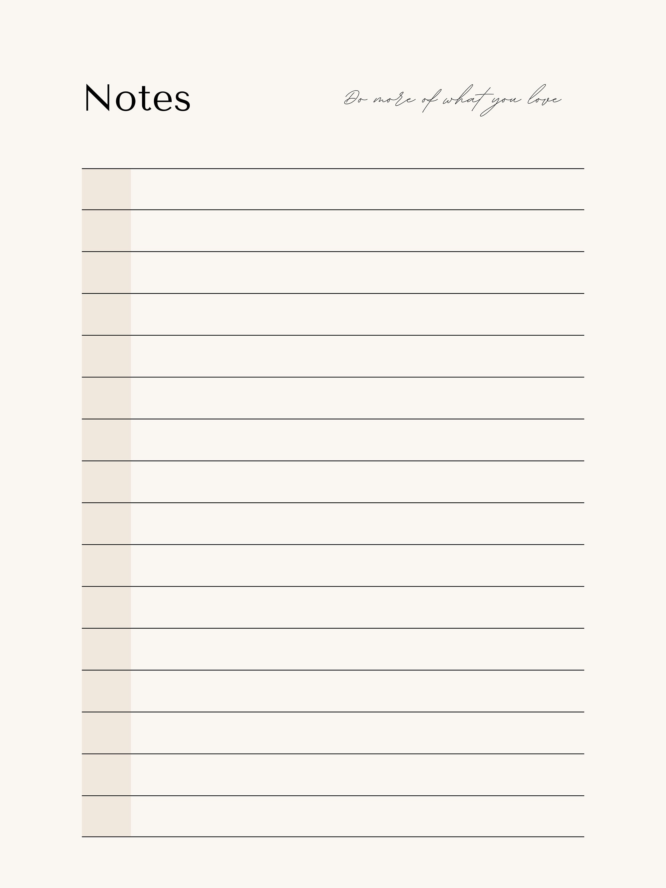 Notes | Printable Notes | Instant Download - Etsy