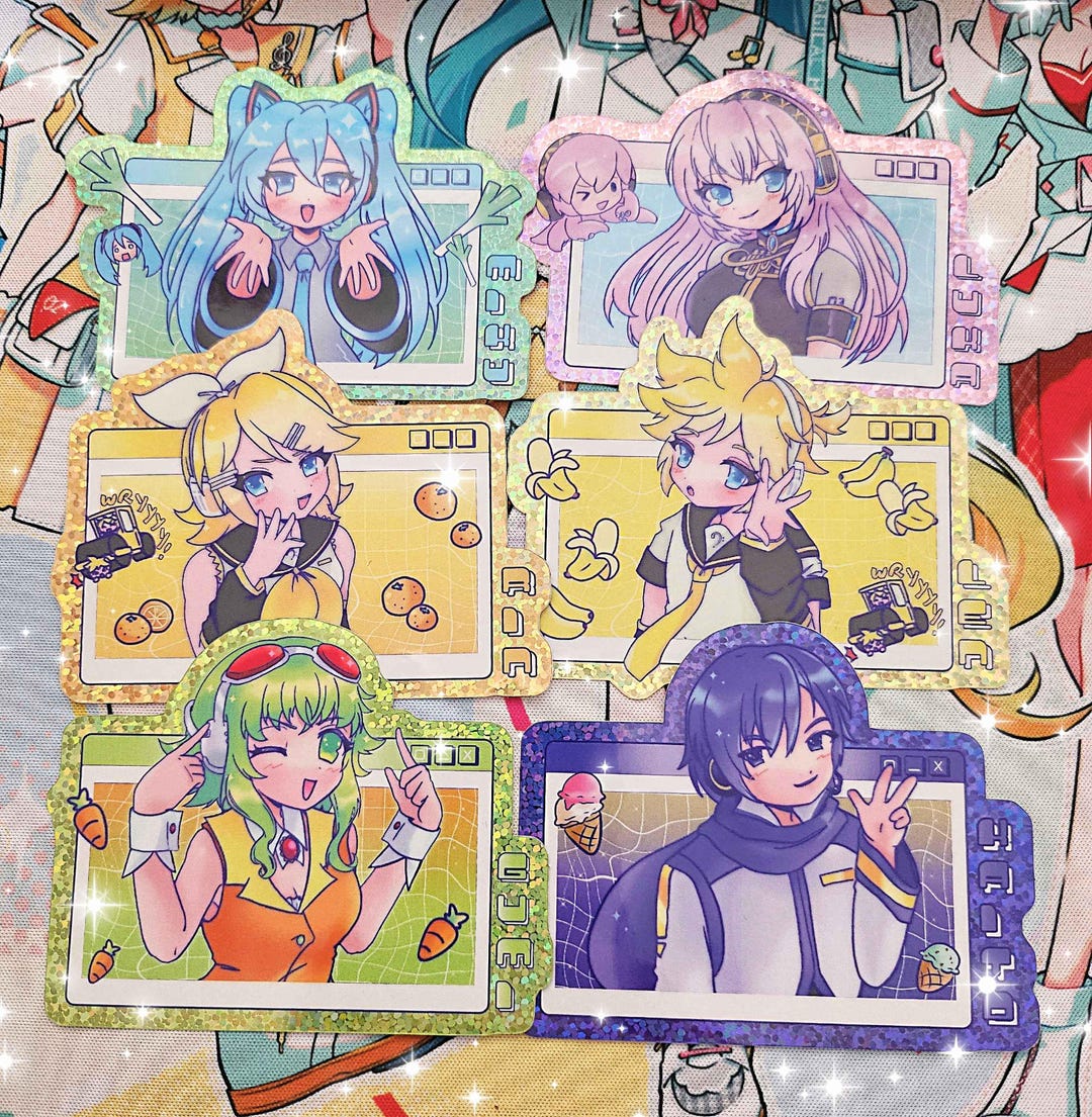 Vocaloid 8cm Glitter Stickers - Hatsune Miku / Megpoid Gumi / V Flower ...