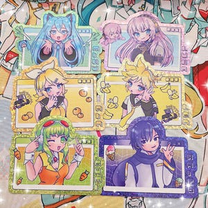 Vocaloid 8cm Glitter Stickers - Hatsune Miku / Megpoid Gumi / V Flower ...
