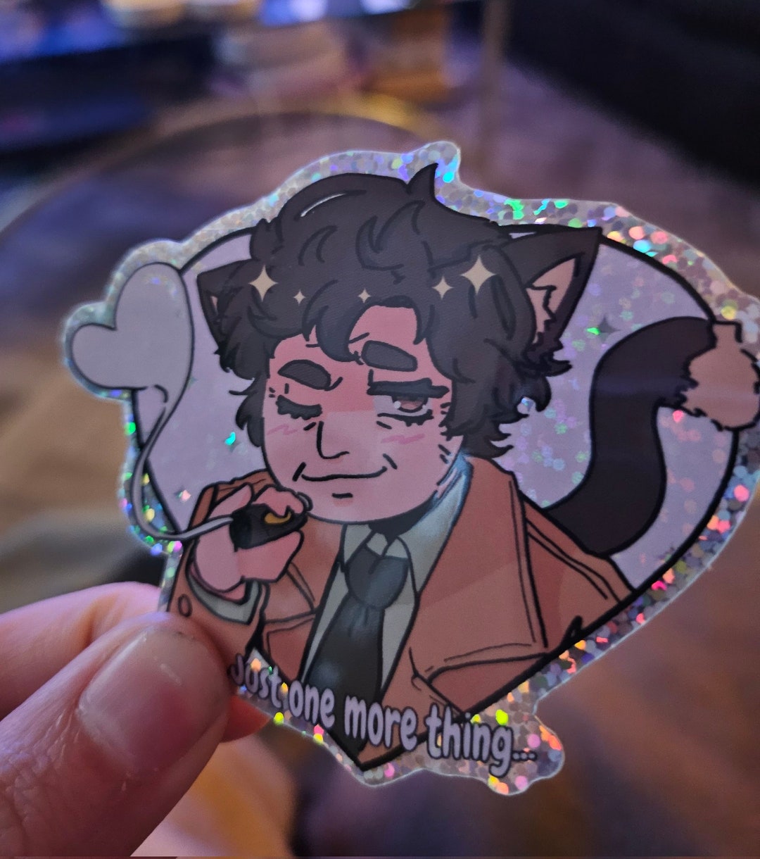Catboy Columbo Glitter Sticker - Etsy