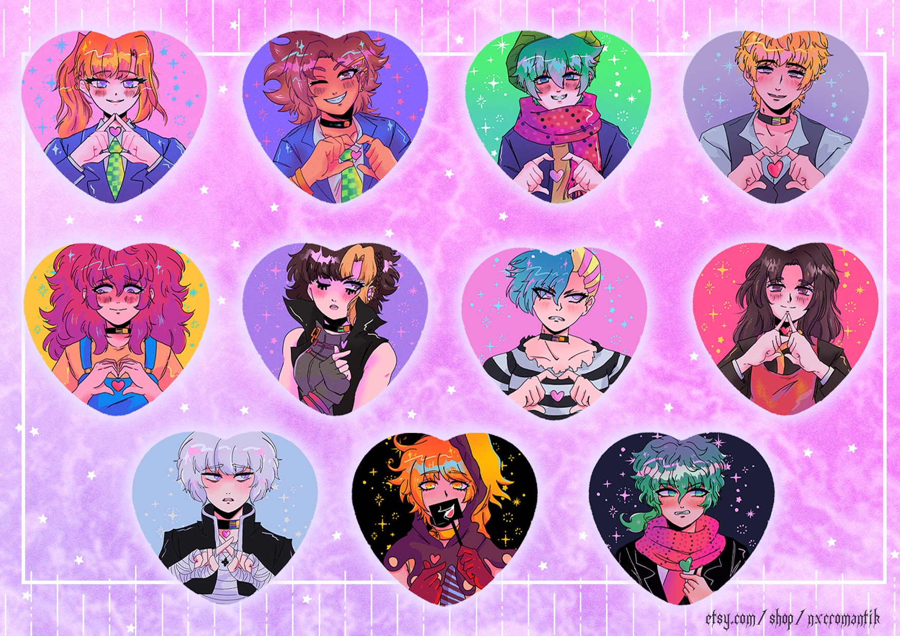 YTTD - 2.25" Heart Button Badges - Visual Novel | Anime Gift | Ita Bag ...