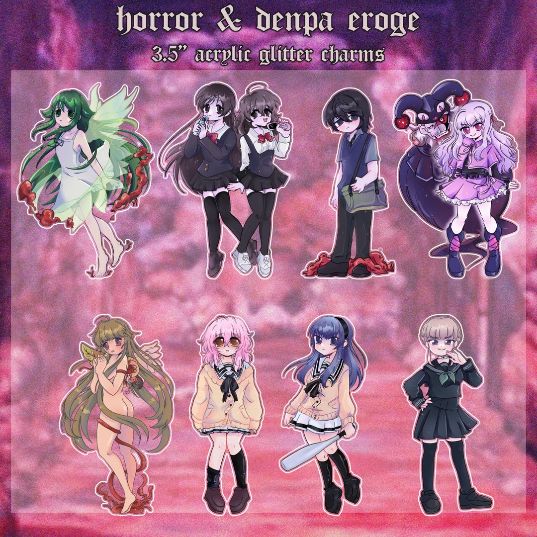 Horror/denpa Eroge Characters - 9cm Glitter Acrylic Charms - Visual ...
