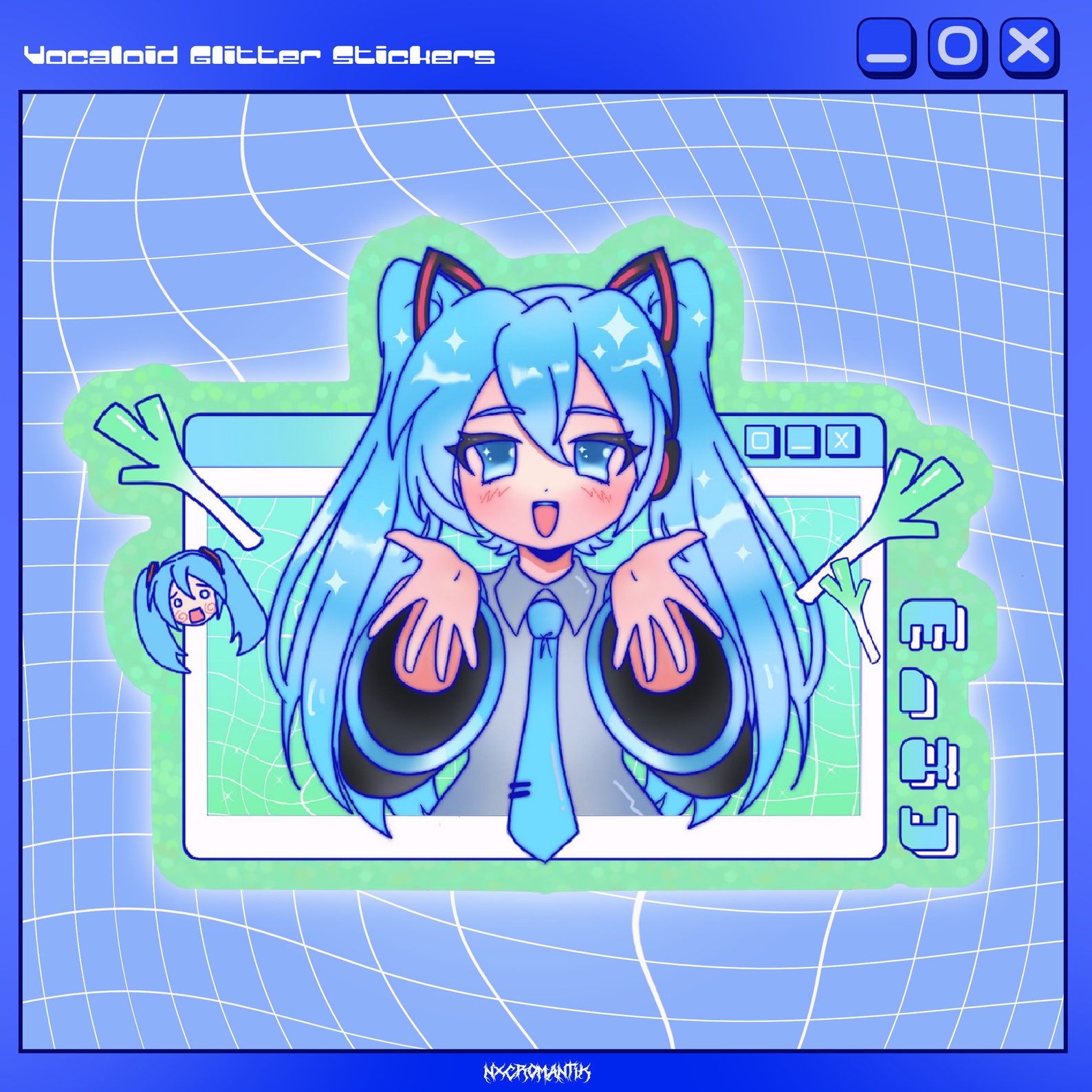 Vocaloid 8cm Glitter Stickers - Hatsune Miku / Megpoid Gumi / V Flower ...