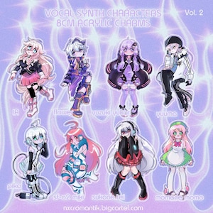 Vocal Synth Acrylic Charms - 8cm Glitter Epoxy - Vocaloid | Utau ...