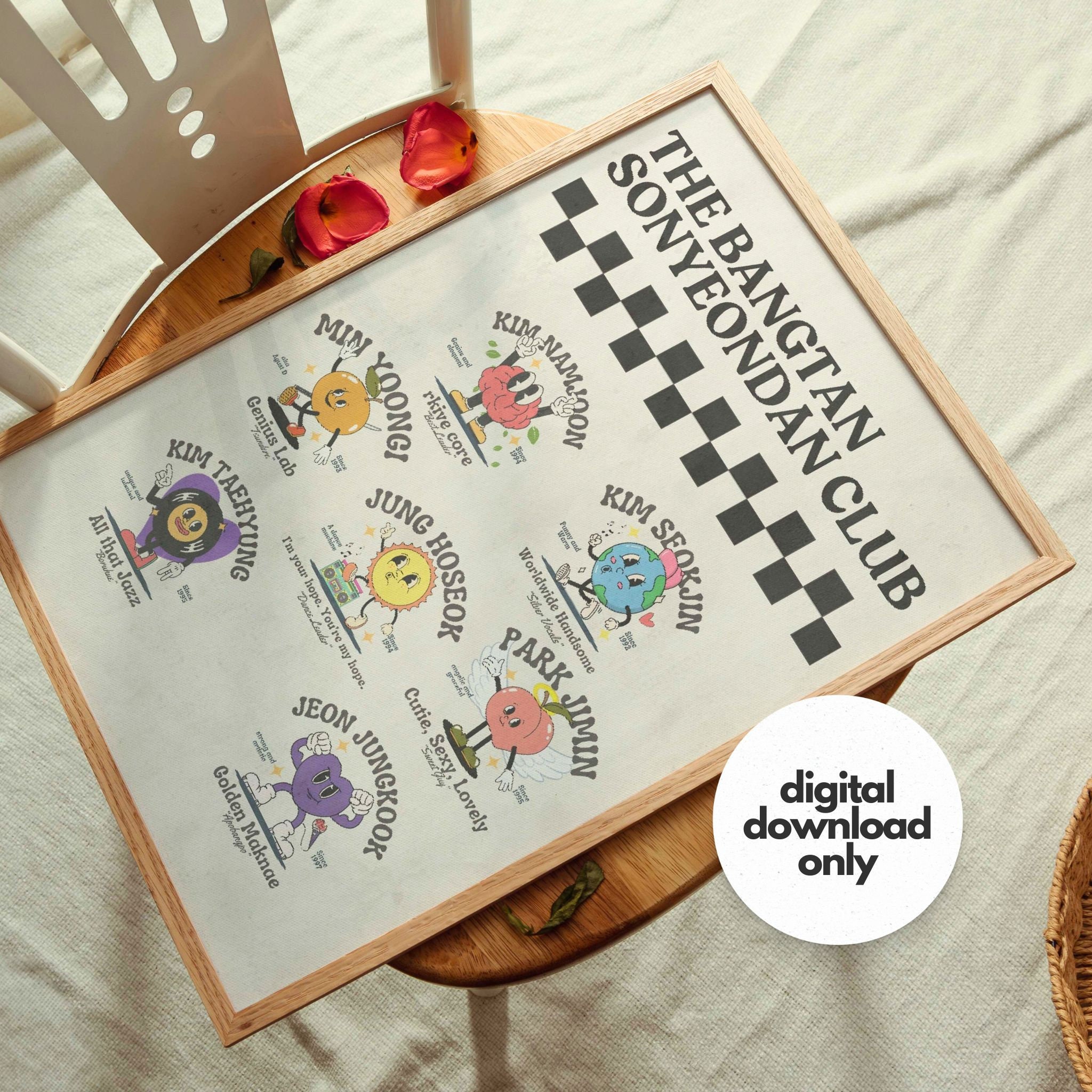 Bts Poster Retro Bangtan Club Bts Wall Art Bts Merch Bts Army Bts Decor ...