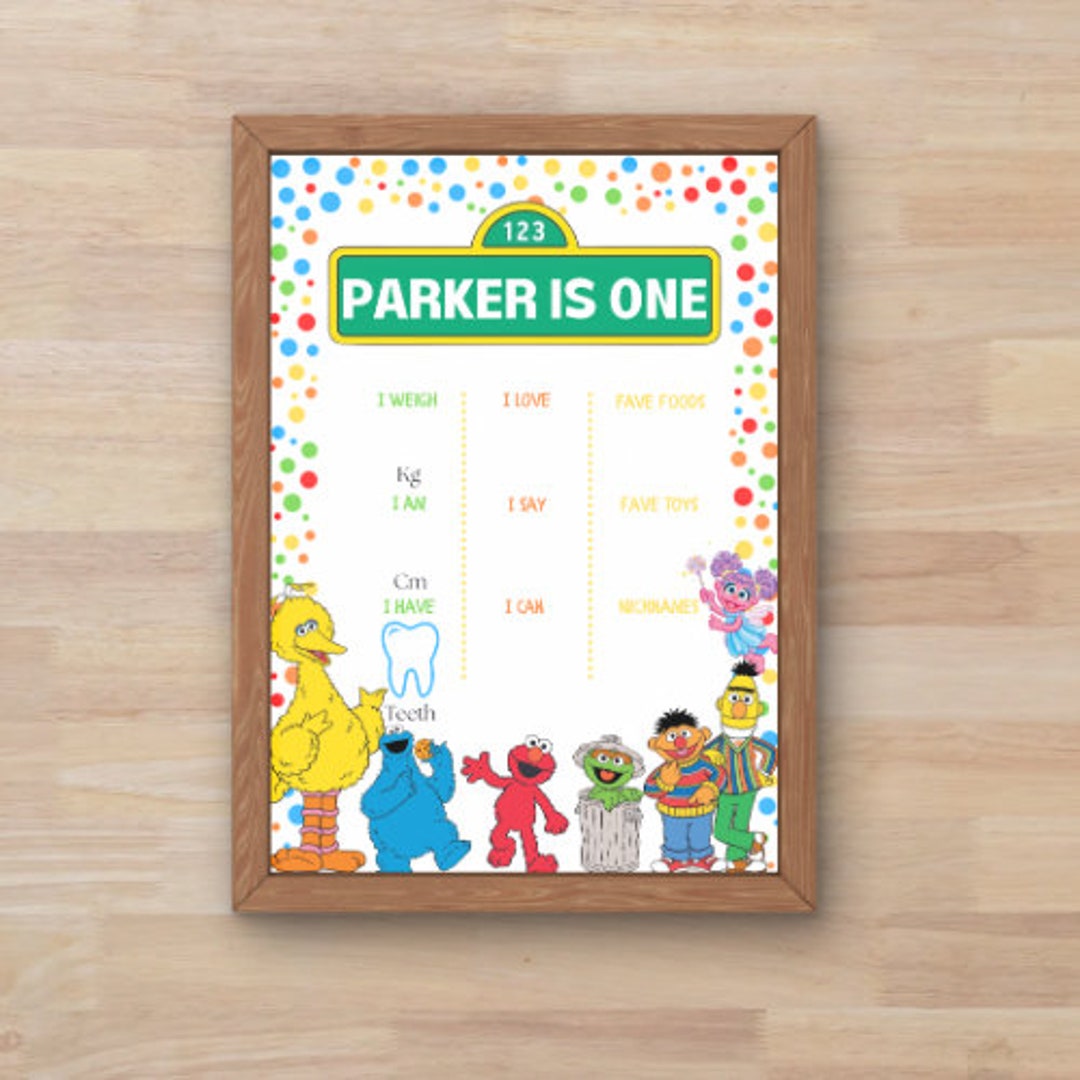 Printable Sesame Street Character Milestone Board, Ready to Print Fully ...