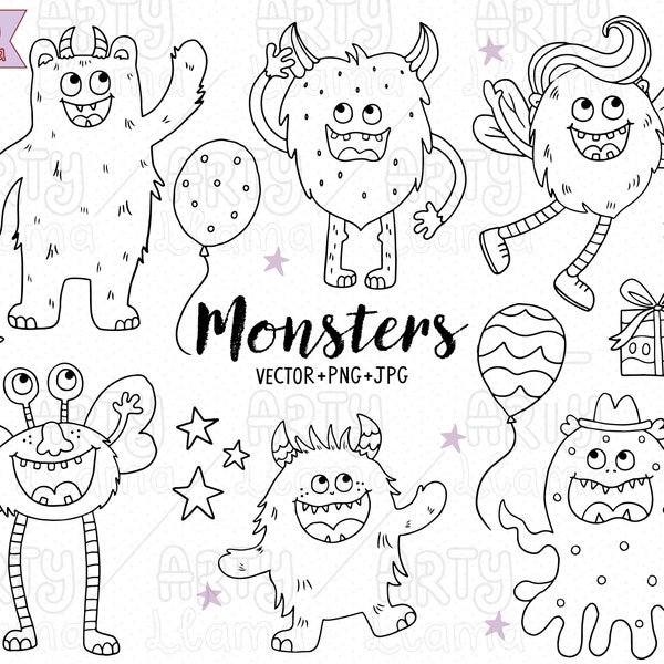 Monster Stamps - Etsy
