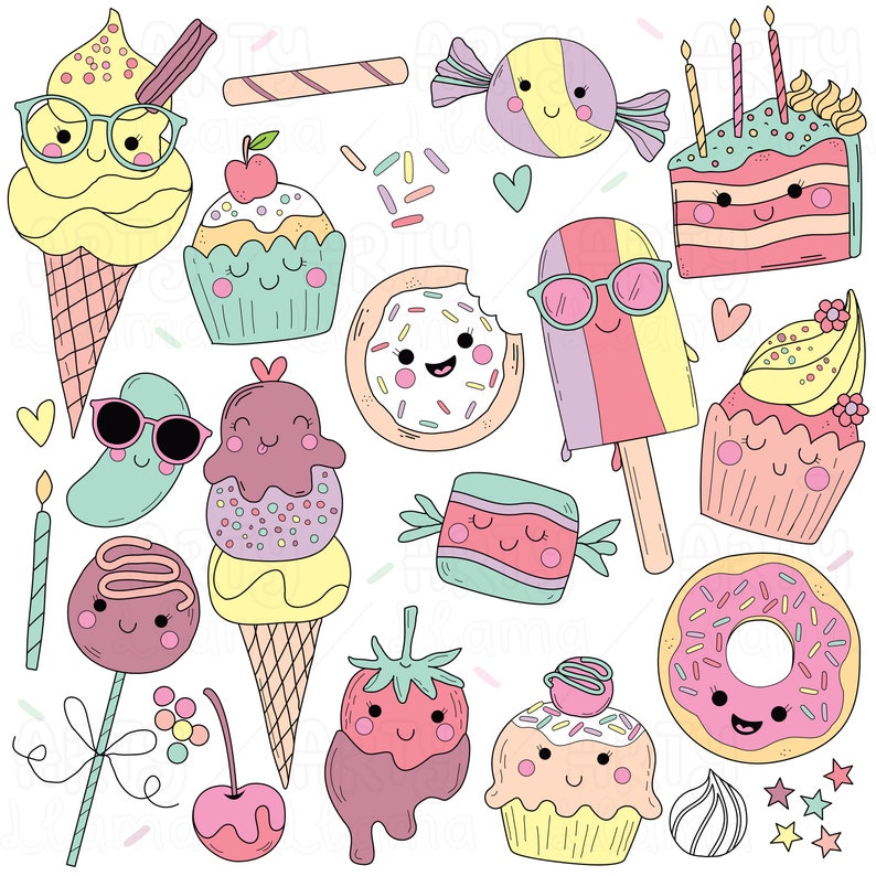 Sweet Treats Clip Art - Candy Clip Art Set, Digital Clip Art, Cute ...