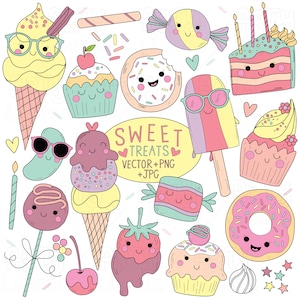 Sweet Treats Clip Art - Candy Clip Art Set, Digital Clip Art, Cute ...