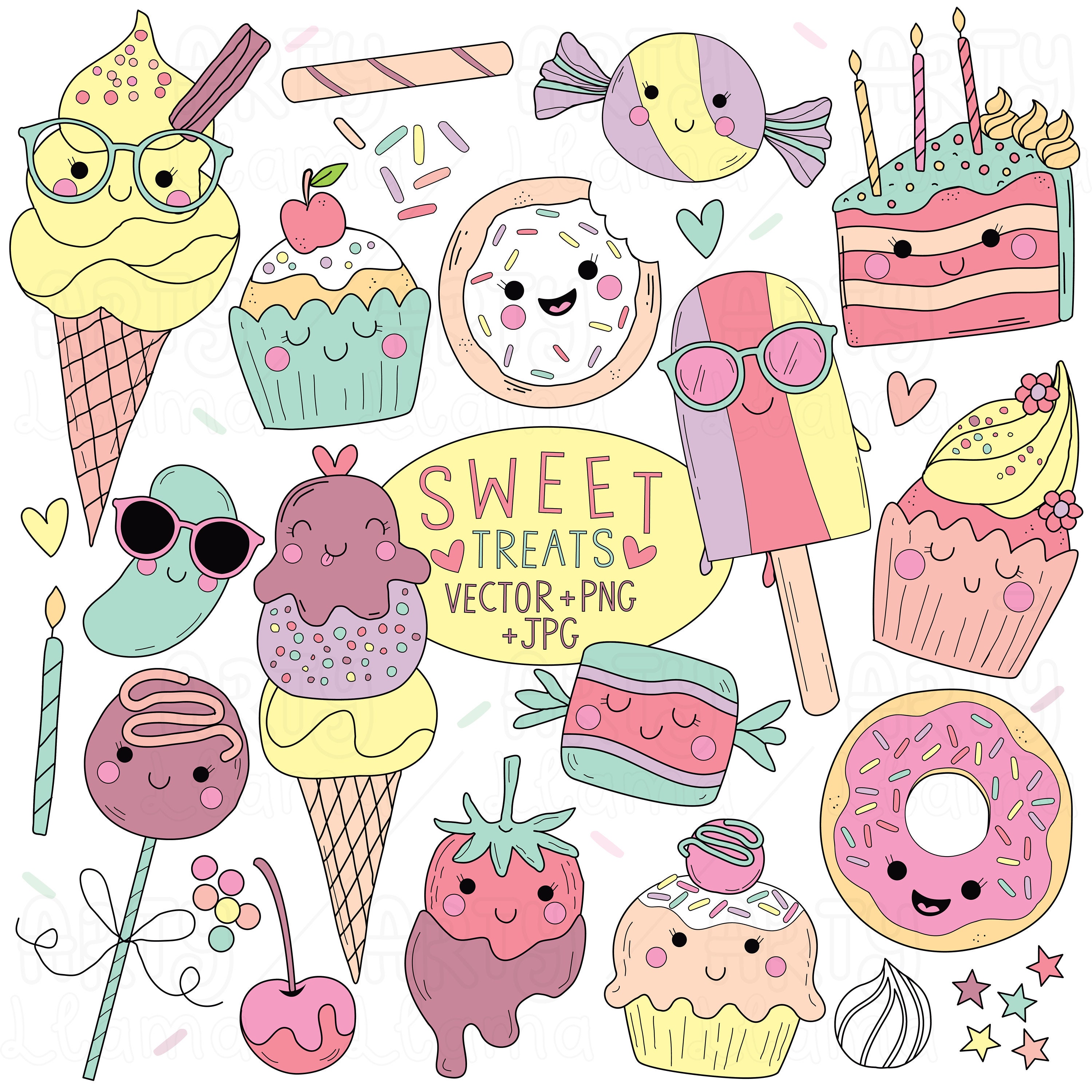 Sweet Treats Clip Art - Candy Clip Art Set, Digital Clip Art, Cute ...