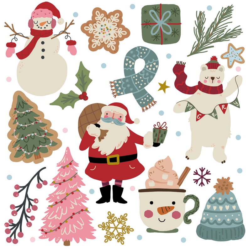 Tis the Season - Christmas Character Clip Art Set, Digital Printable ...