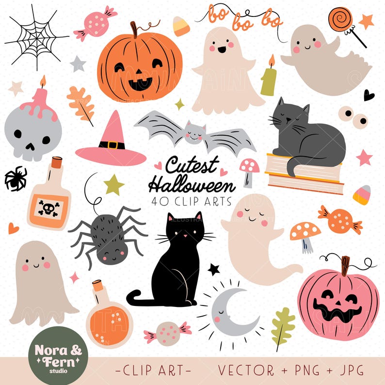 Cutest Halloween Clip Art - Cute Spooky Clip Art, Halloween PNG ...