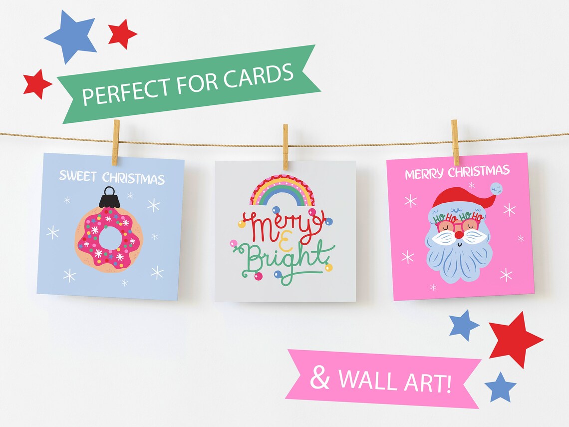 Christmas Character Clip Art Set: Merry & Bright Graphics (digital ...