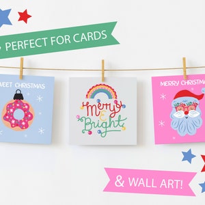 Christmas Character Clip Art Set: Merry & Bright Graphics (digital ...