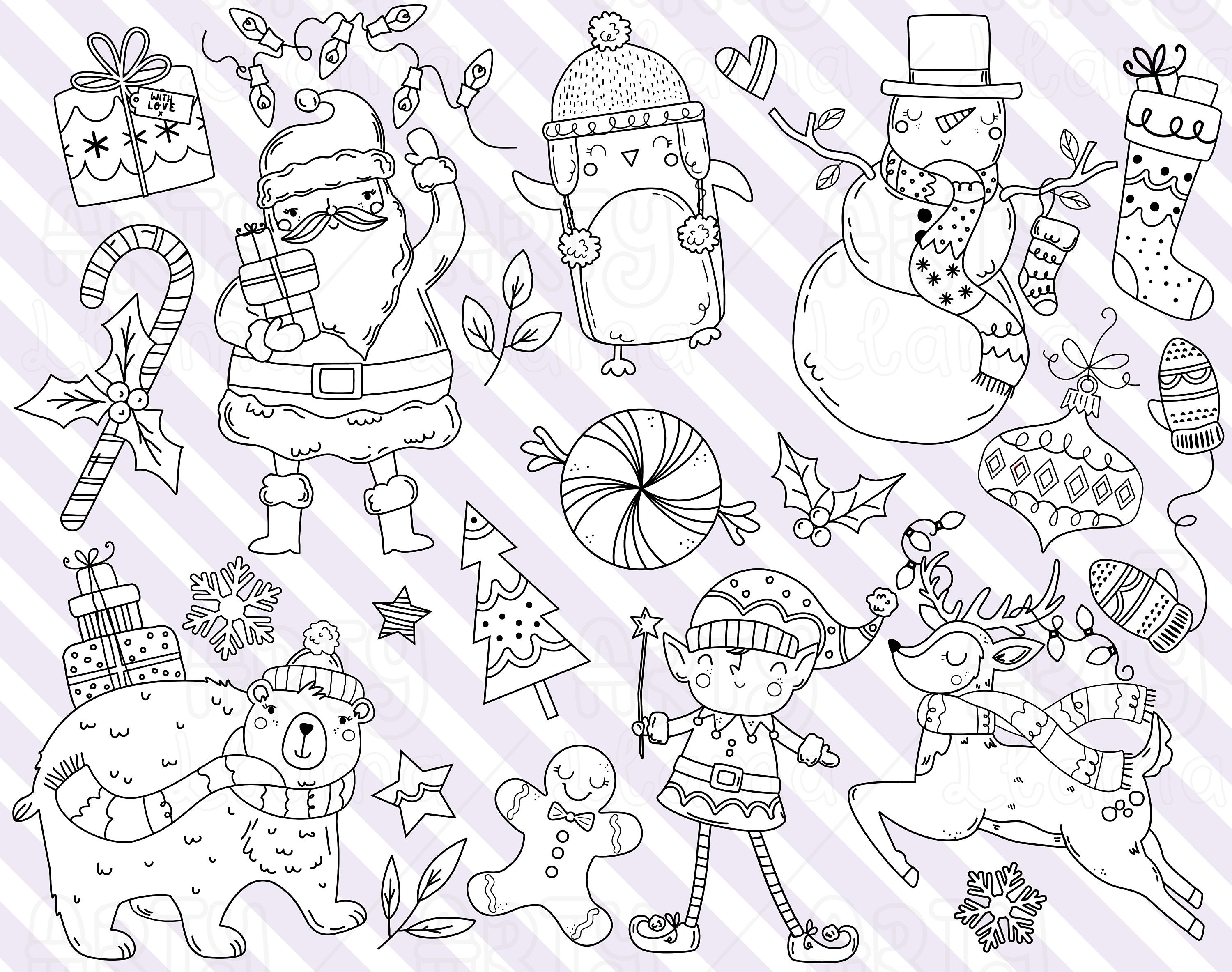 Winter Friends Digital Stamps - Christmas Character Digital Stamp Set ...