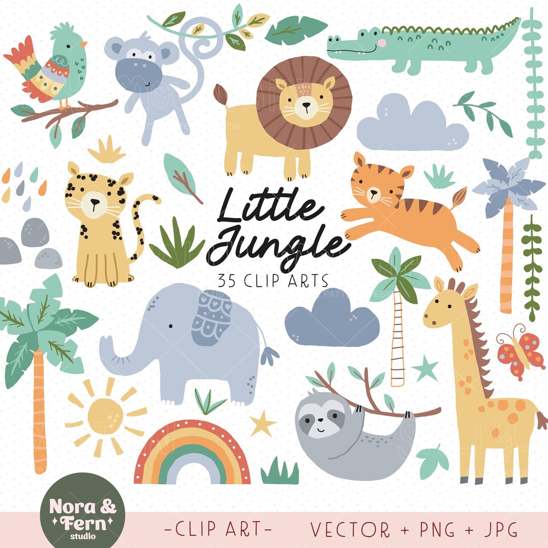 Jungle Animal Clip Art Set: Safari Animals (digital Download) - Etsy