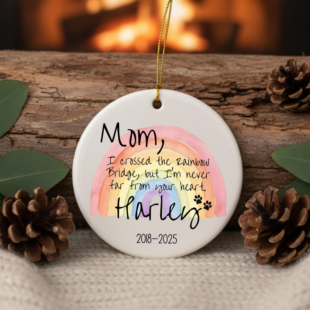 Personalized Rainbow Bridge Pet Memorial Ceramic Ornament | Pet ...