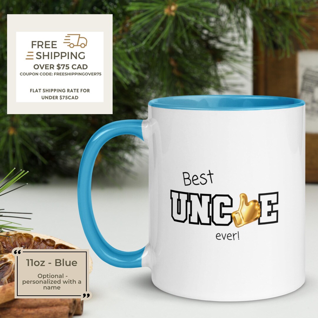 Best Uncle Ever Personalized Coffee Mug Gold Thumbs up Uncle Gift ...