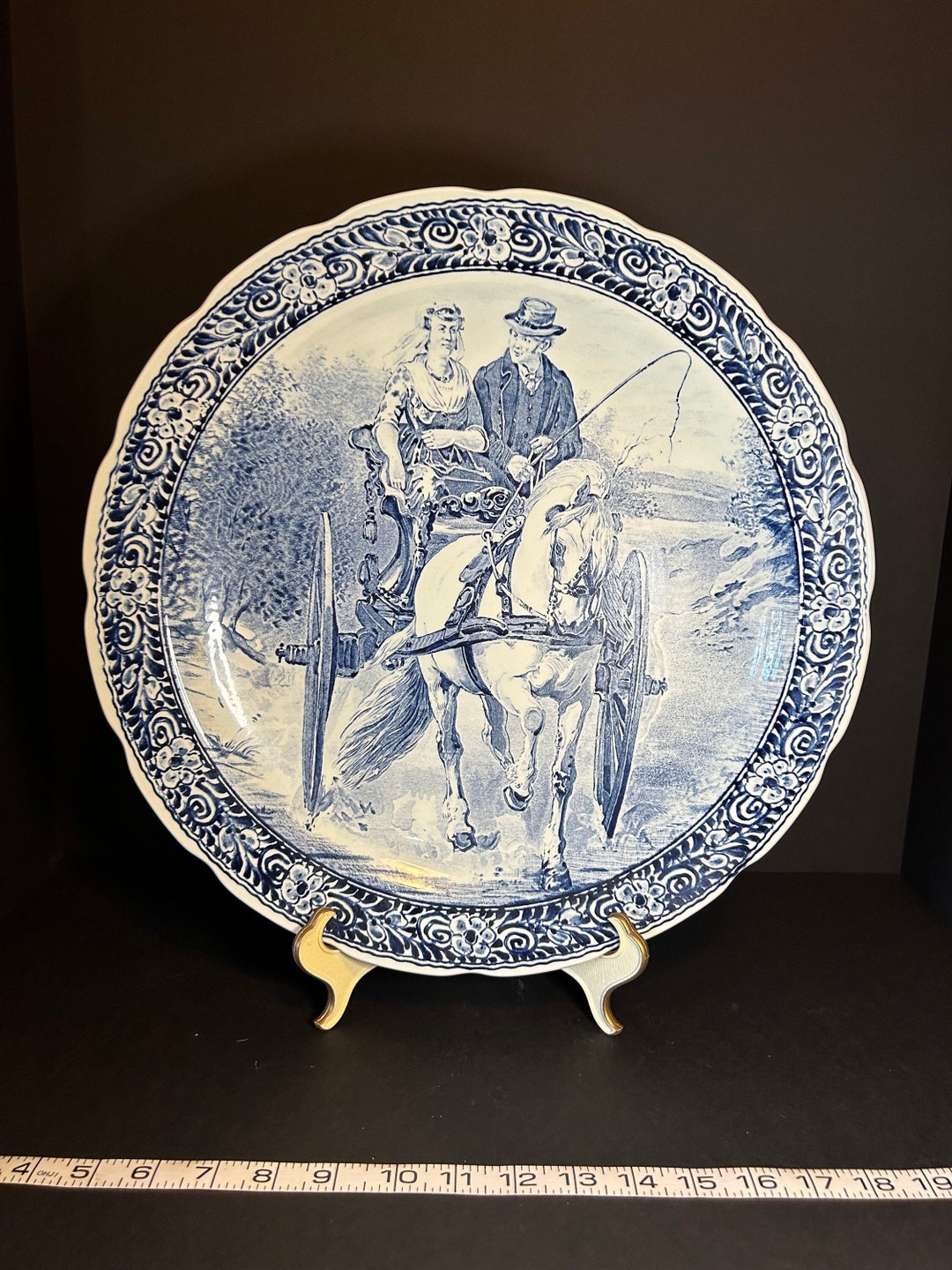 Royal Sphinx Large DELFTS Delft Blue Charger Plate 15 - Etsy
