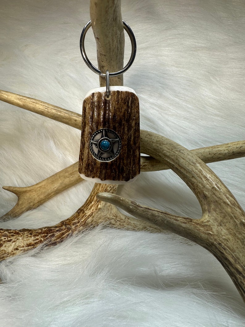 Handcrafted Antler Keychain, Country Key Ring Holder, Wildlife Keychain ...