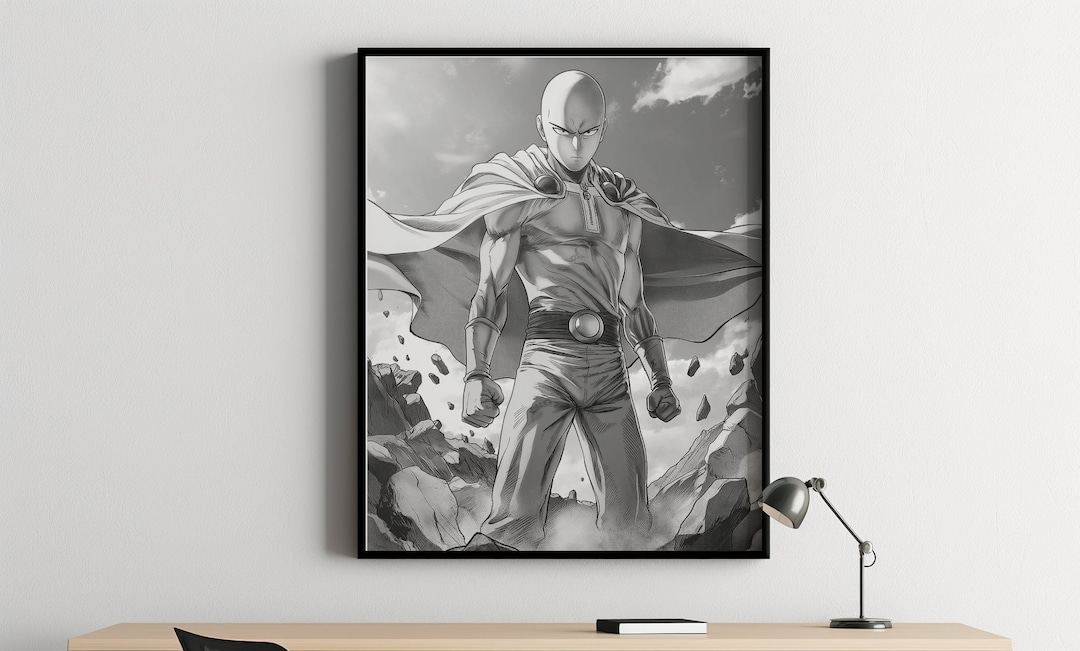 Saitama, One Punch Man, Anime Art, Anime Print, Wall Art, Fan Art ...