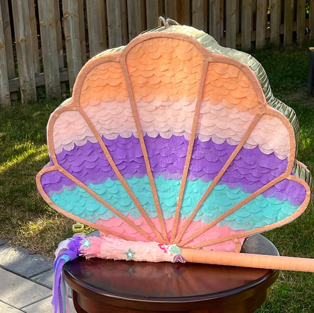 Seashell Pinata, Mermaid Birthday Decoration, Mermaid Birthday Party ...