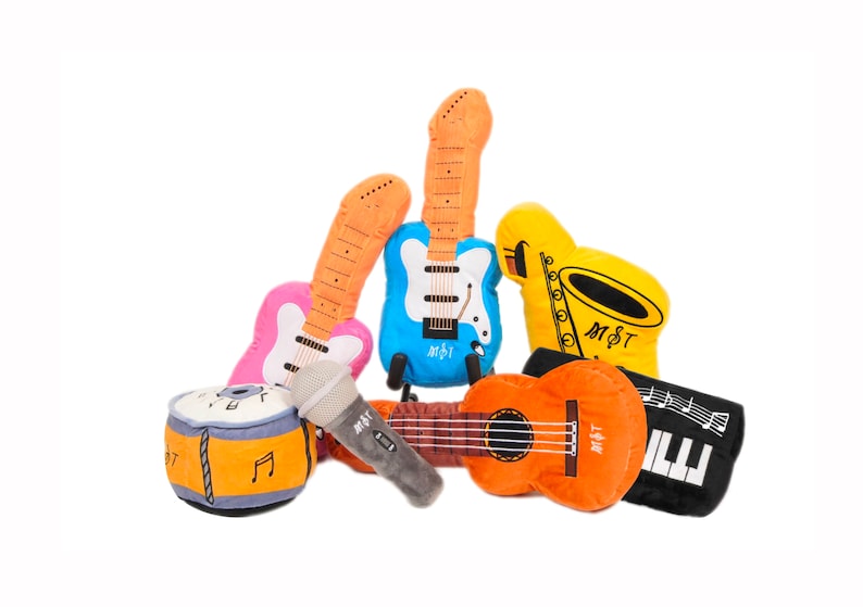 Pink Electric Guitar Plush Toy – Soft Musical Toy for Kids, Baby Shower ...