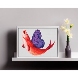 Fish Cross Stitch Pattern, Colorful Fish Cross Stitch Pattern, Easy ...