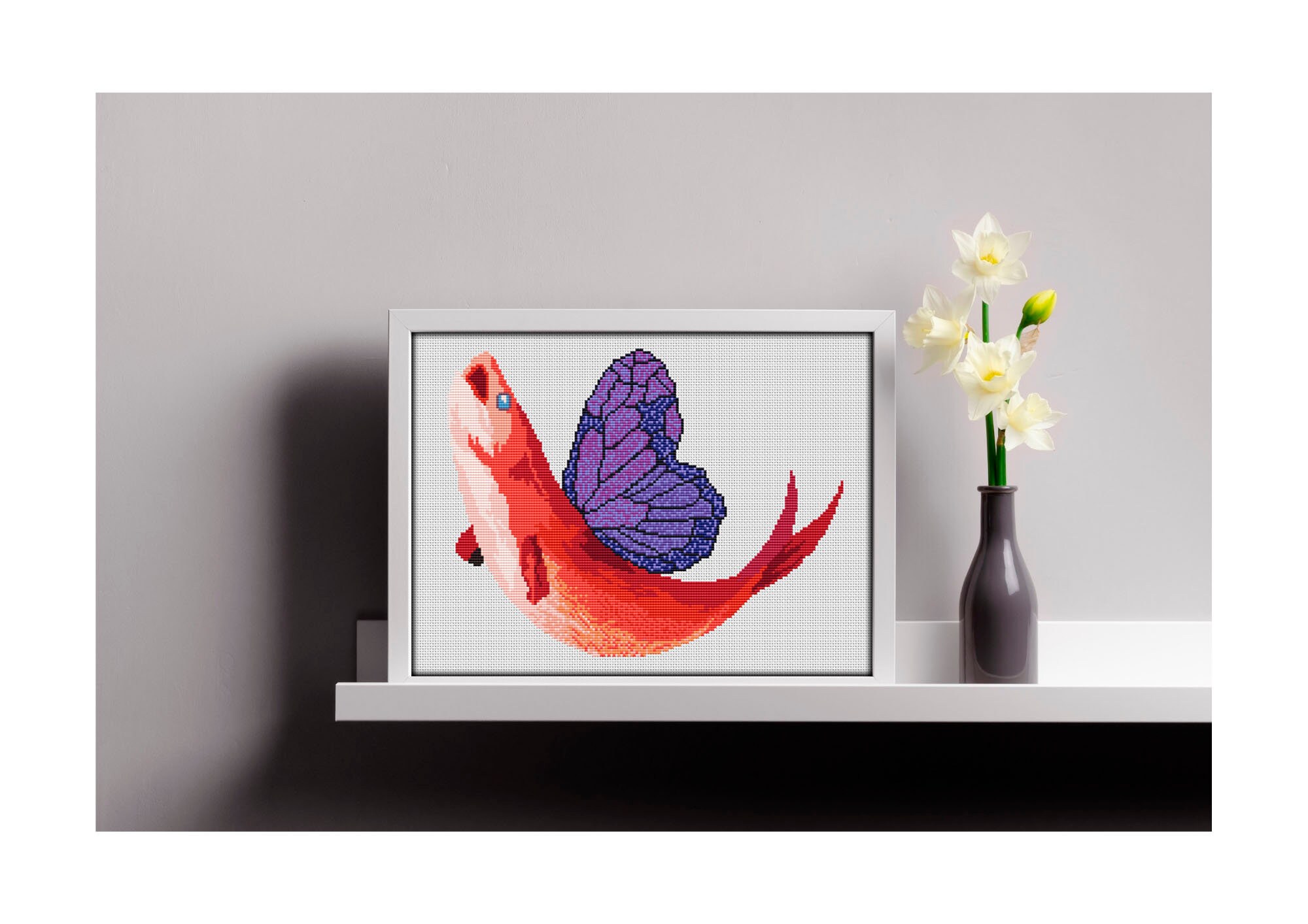 Fish Cross Stitch Pattern, Colorful Fish Cross Stitch Pattern, Easy ...
