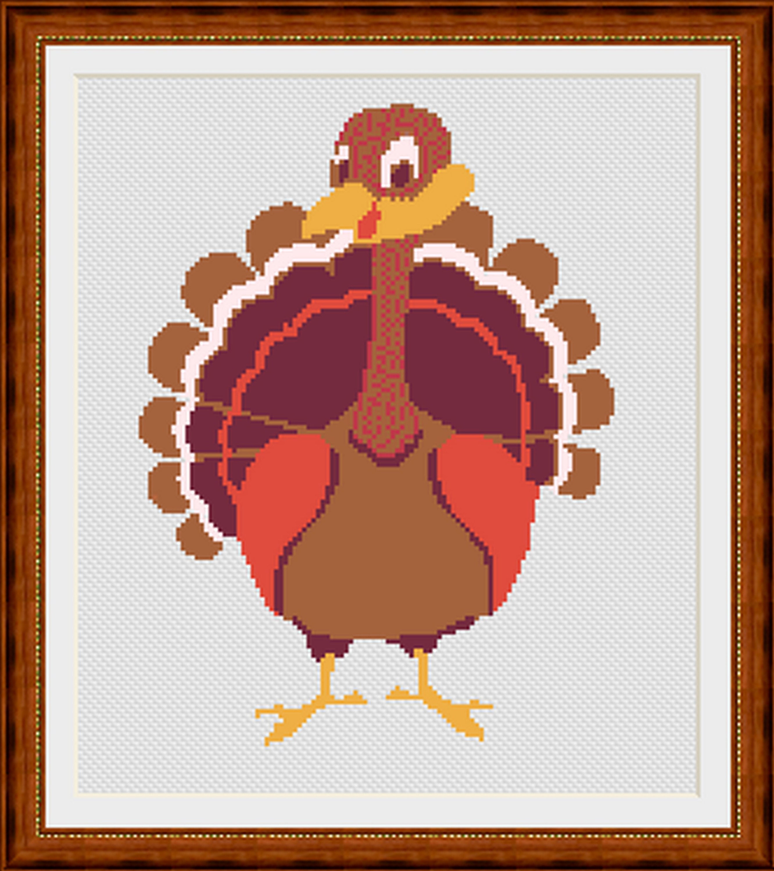 Turkey Cross Stitch Pattern, Cross Stitch Pattern, Easy Cross Stitch ...