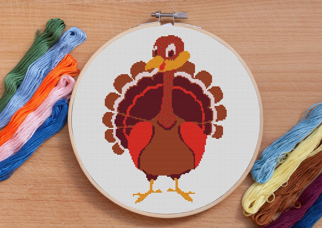 Turkey Cross Stitch Pattern Cross Stitch Pattern Easy Cross - Etsy