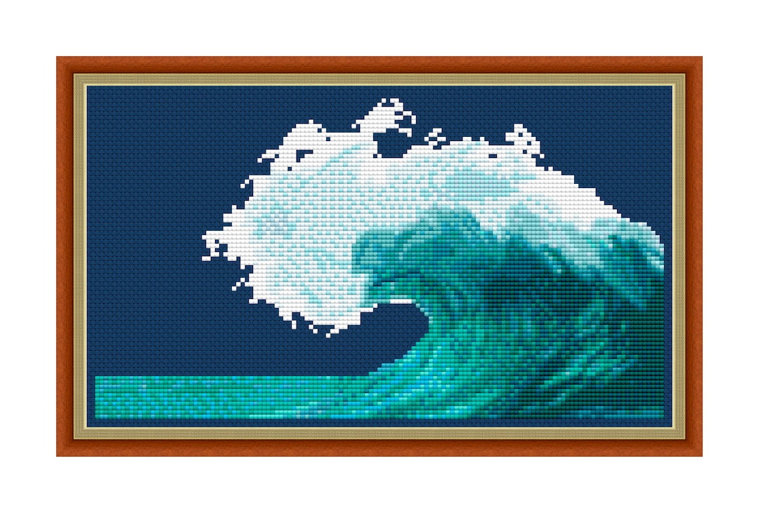 Wave Cross Stitch Pattern, Sea Cross Stitch Pattern, Easy Cross Stitch ...