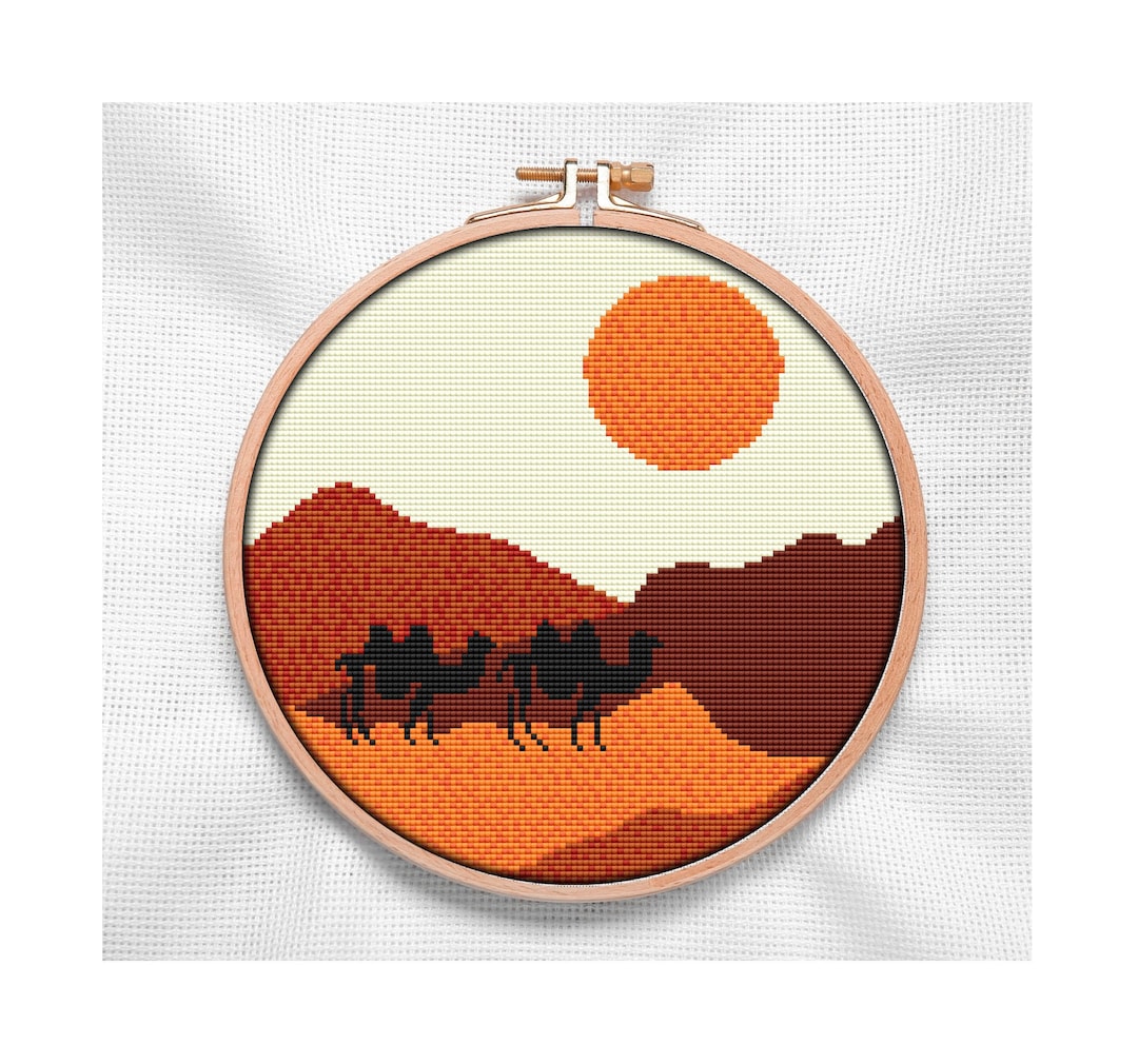 Desert Landscape Cross Stitch Pattern, Desert Cross Stitch Pattern ...