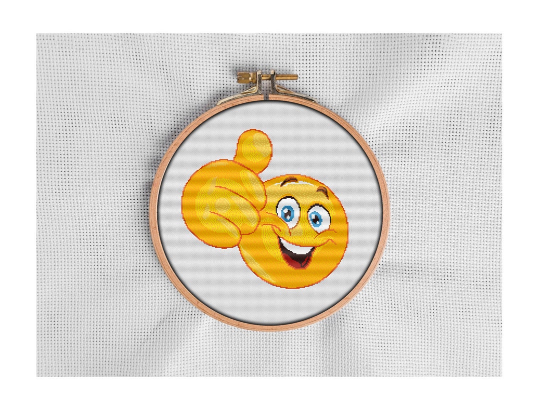 Emoji Cross Stitch Pattern, Emoji, Cross Stitch Pattern, Easy Cross ...