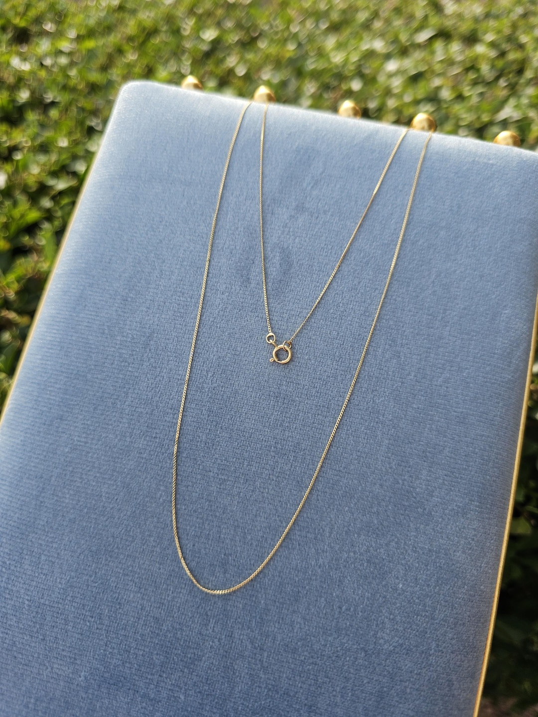 18ct Yellow Gold 750 Diamond Cut Curb Chain Necklace 0.8mm Wide 16 ...