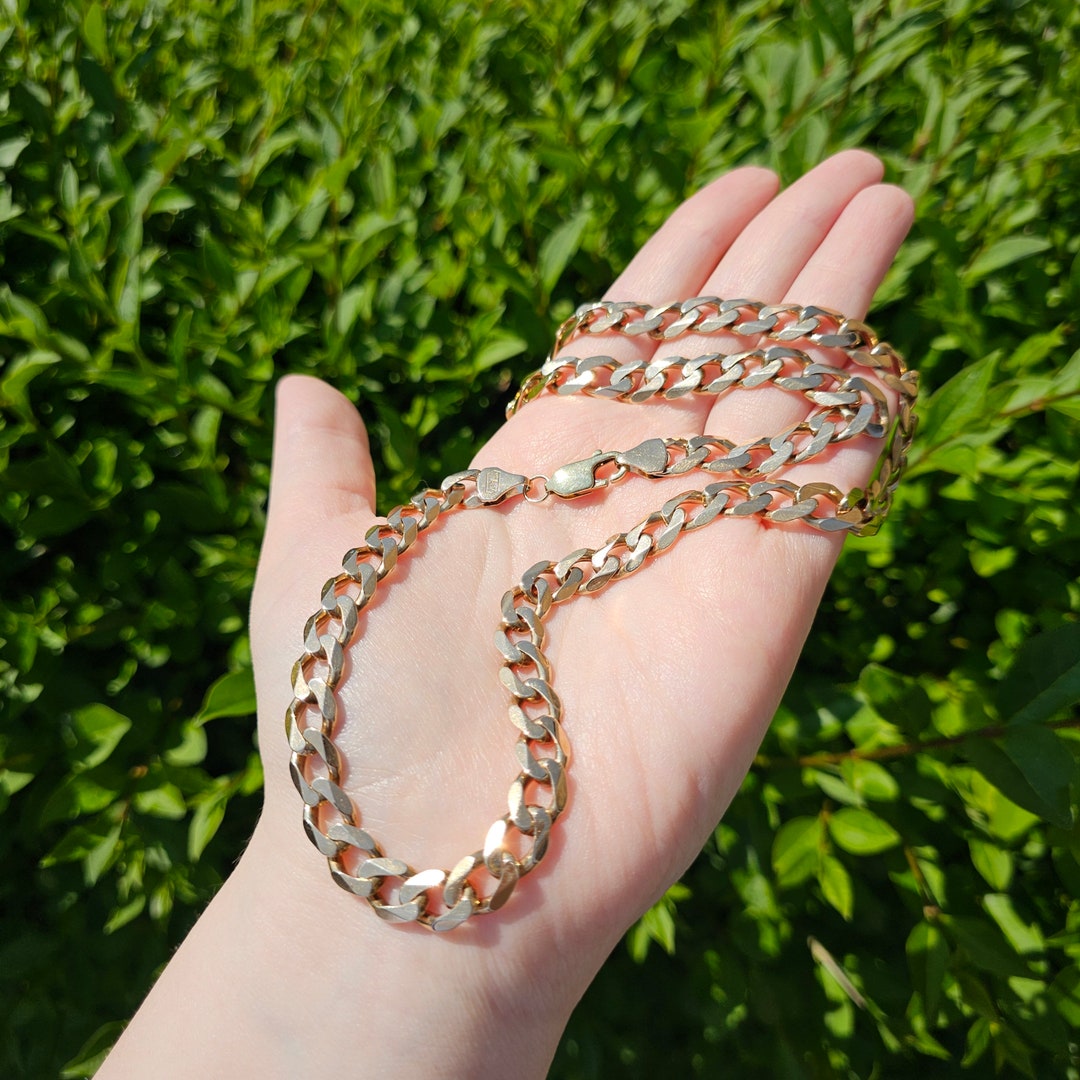 21" Vintage 9ct Gold Chunky Curb Chain, With Lobster Clasp (59g ...