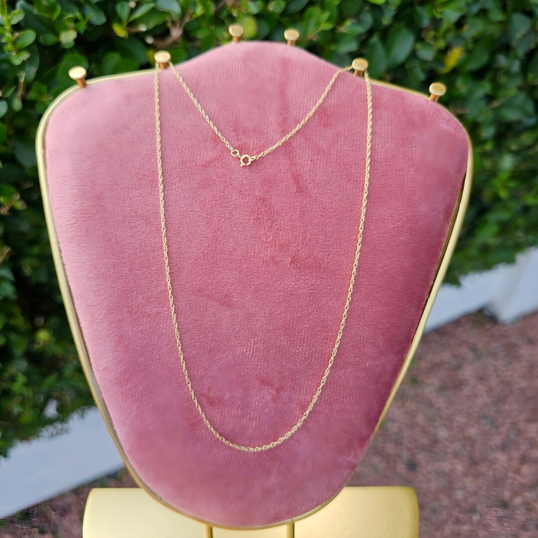 Solid 9ct Yellow Gold Prince of Wales Chain 18 Gold Necklace 0.67 Grams ...