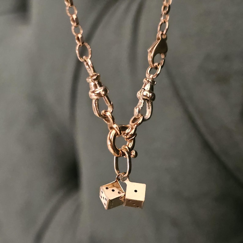 9ct Gold Pair of Dice Die Charm - Solid 3D 9k Jewellery Chunky Charms ...