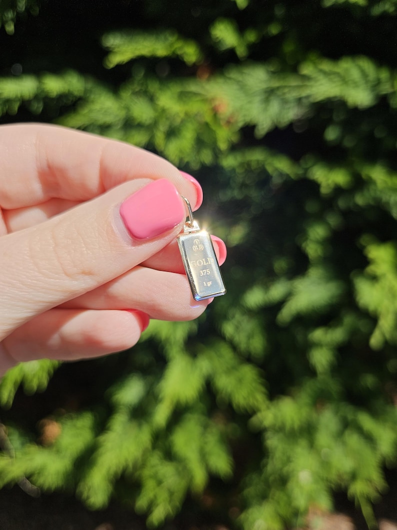 Vintage 9ct Yellow Gold 1 Gram Bullion Ingot Pendant: Solid Gold Bar ...