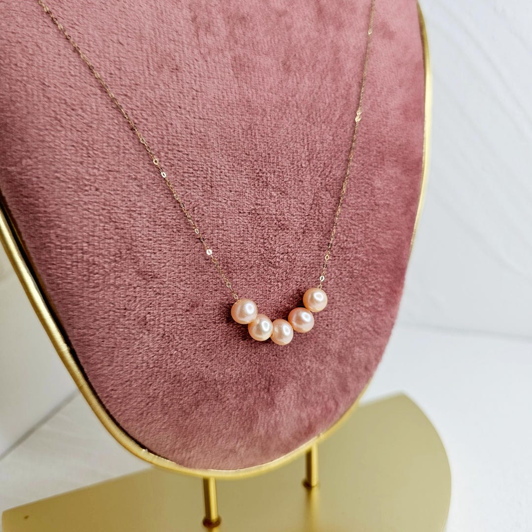 18ct Gold Pearl Necklace: Delicate Yellow Gold Trace Chain - Etsy