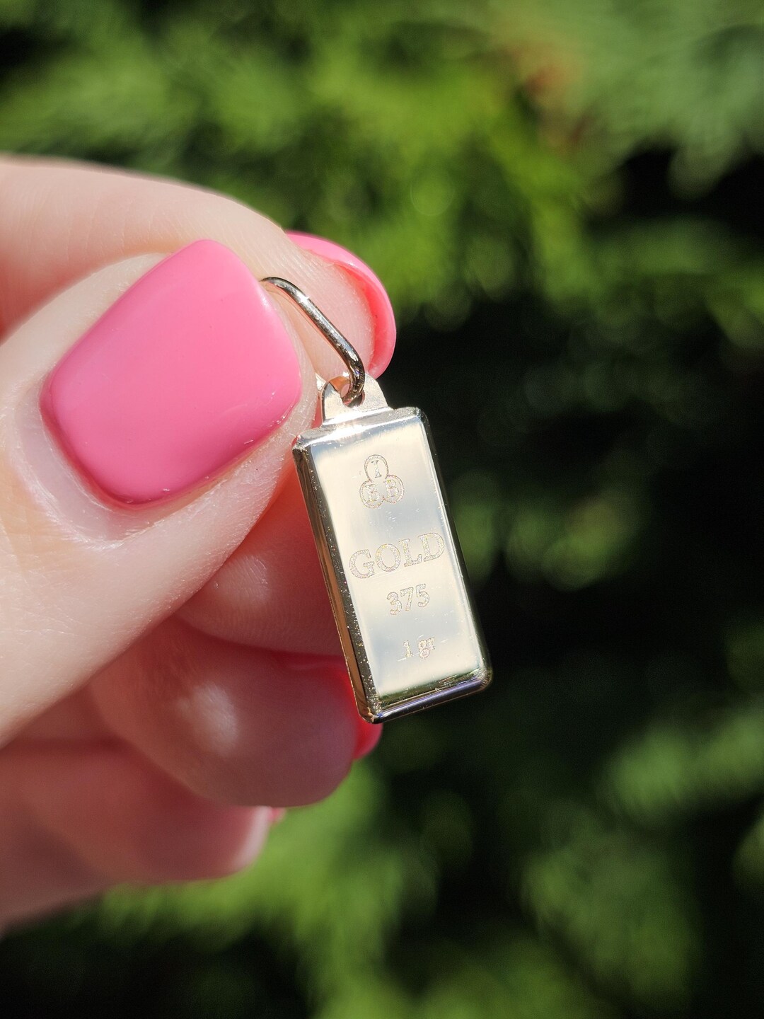 Vintage 9ct Yellow Gold 1 Gram Bullion Ingot Pendant: Solid Gold Bar ...