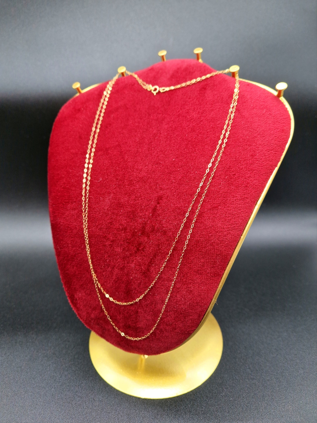 Solid 18ct Yellow Gold Doublet Trace Chain - Gold Necklace - Vintage ...