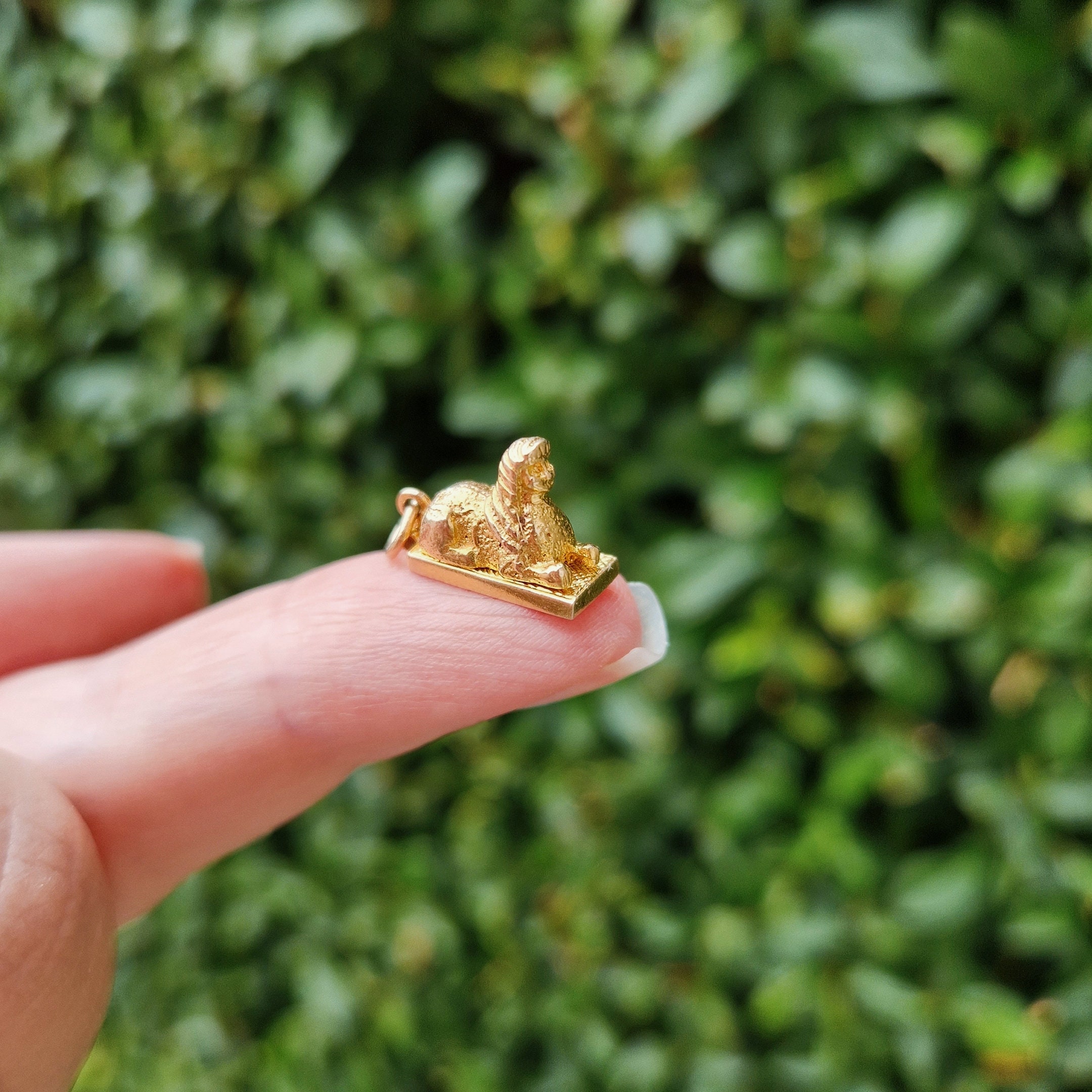 RARE Solid 9ct Yellow Gold Ancient Egyptian Sphinx Articulated Opening ...