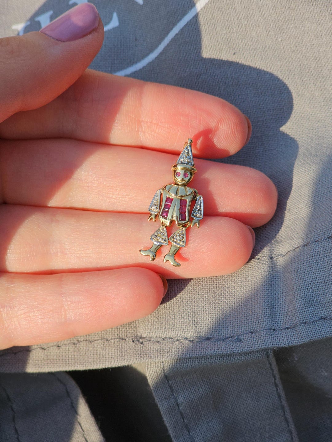 Birmingham Circa 1990 9ct Yellow Gold Clown Charm Moveable Articulated ...