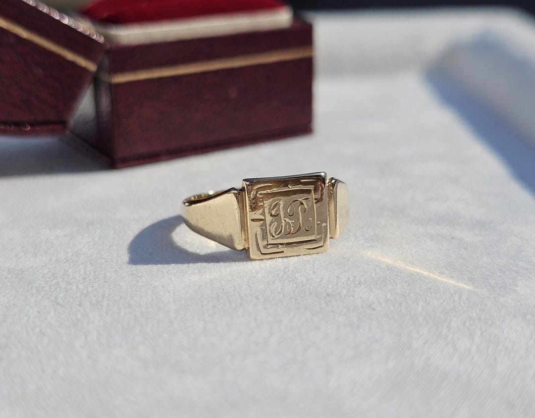 Vintage 9ct Yellow Gold Monogram Signet Ring - Birmingham 1978 - Etsy