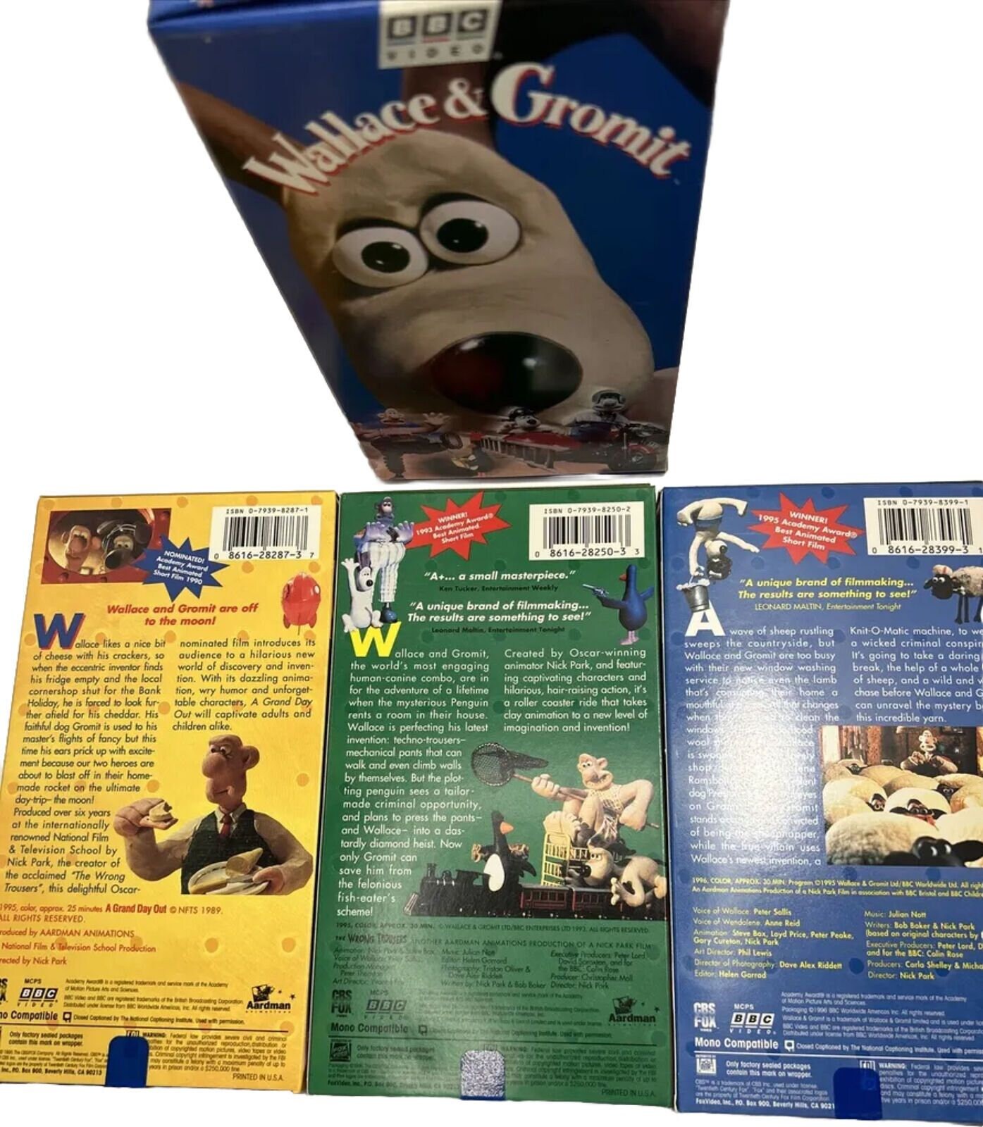 Wallace and Gromit Box Set VHS 1996 3 Tapes 2 Sealed BBC Video VTG 90s ...
